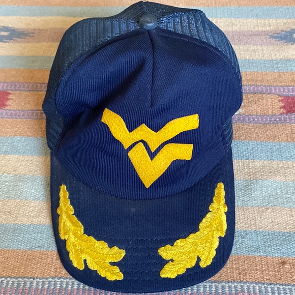 Vintage | Accessories | Vintage West Virginia Cap Navy With Gold ...
